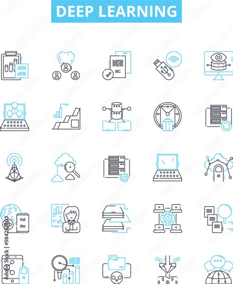 Deep Learning Vector Line Icons Set Deep Learning Neural Networks