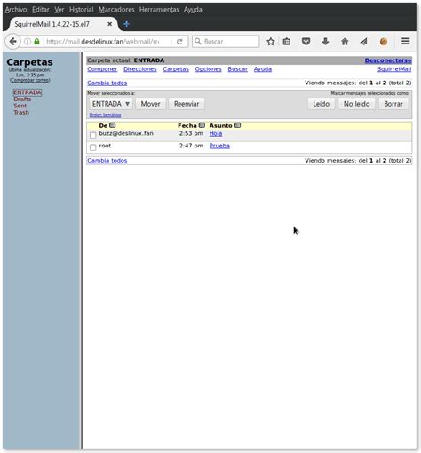 Postfix Dovecot Squirrelmail Y Usuarios Locales Redes Pymes