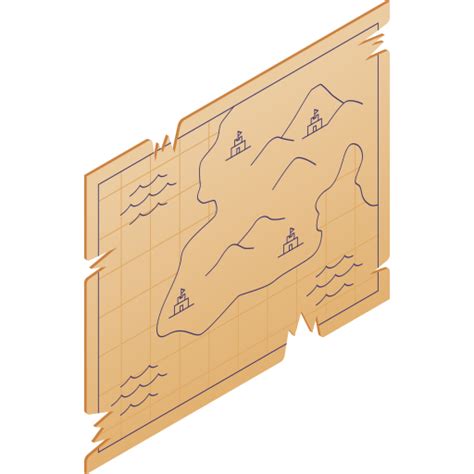 Old Map Gradient Isometric Gradient Icon