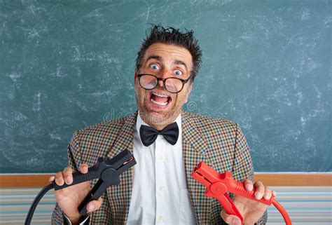 Nerd Electronics Technician Short Circuit Lightning Stock Image Image