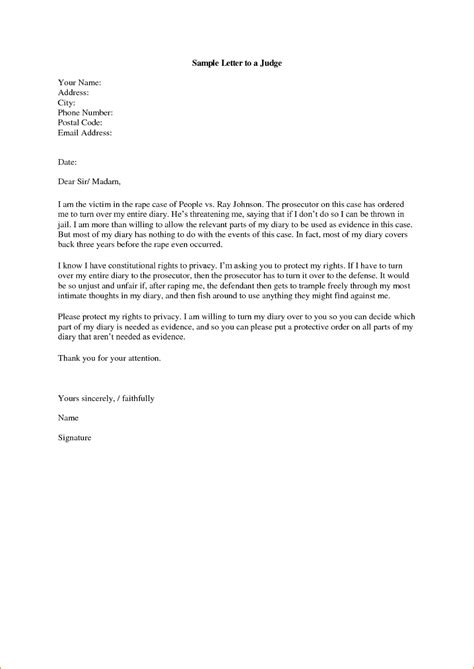 Letter To A Judge Template Detrester Com