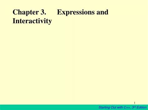 Ppt Chapter 3 Expressions And Interactivity Powerpoint Presentation