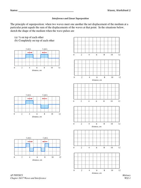 Superposition Worksheet Pdf Waves Oscillation Worksheets Library