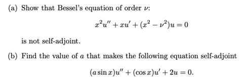 Solved a Show that Bessel s equation of order ν Chegg