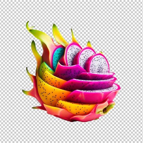 드래곤 과일 투명한 배경 Ai 생성 프리미엄 Psd 파일