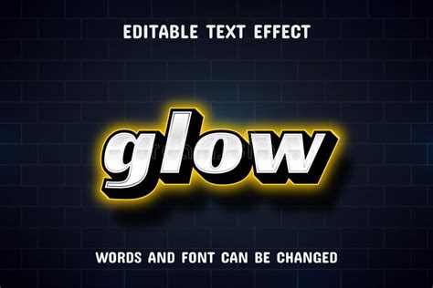 Glow Text Neon Text Effect Editable Stock Illustration Illustration Of Lettering Document