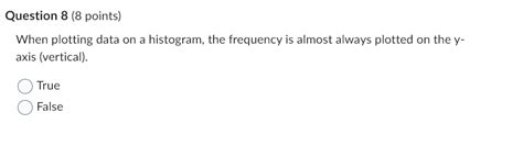 [solved] when plotting data on a histogram the frequency