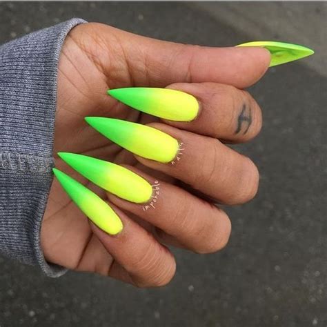Neon Pointy Stiletto Nails Girlterestmag