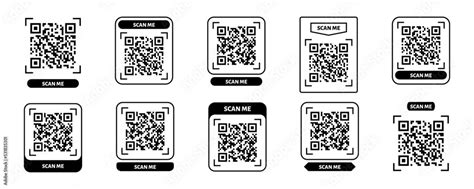 Scan Me Qr Code Design Qr Code For Payment Text Transfer With Scan Me Button Vector