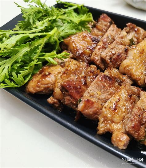 목살로 양념돼지갈비 만들기 목살간장구이 돼지갈비구이