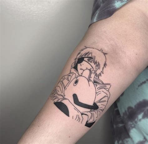 Chainsaw Man Line Work By Liv At Nice Tattoo Parlor Brooklyn Ny R