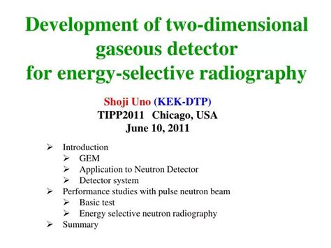 Ppt Development Of Two Dimensional Gaseous Detector For Energy