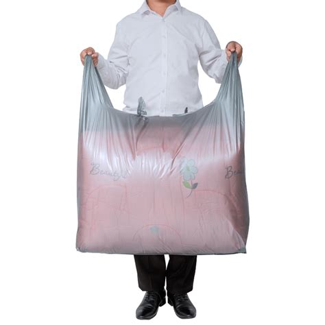 特大号银灰色背心塑料袋加厚大码服装打包袋手提防尘收纳胶袋子虎窝淘