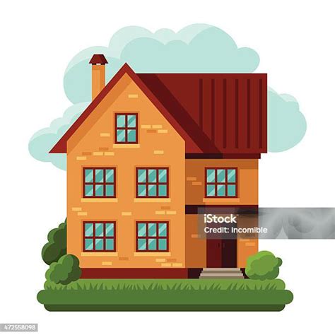 Ilustrasi Pondok Bata Tua Di Latar Belakang Awan Ilustrasi Stok Unduh Gambar Sekarang 2015