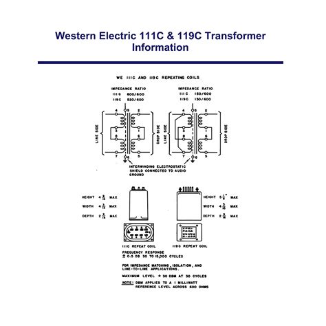 111c Western Electric Repeating Coil Datasheet