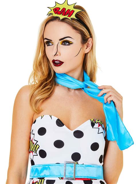 Womens Pop Art Costume Retro Comic Print Costume For Women