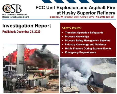 Us Csb Report On Husky Fcc Unit Explosion And Asphalt Fire
