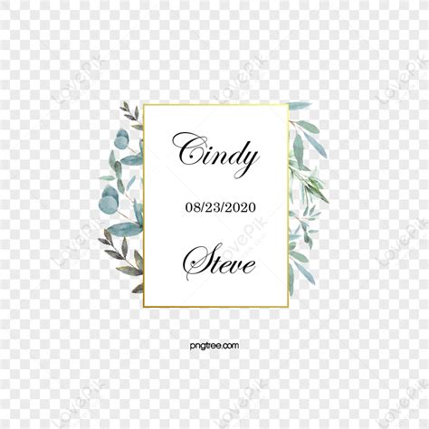 우아한 결혼식 로고 일러스트 및 경계카드자연 Png 일러스트 무료 다운로드 Lovepik