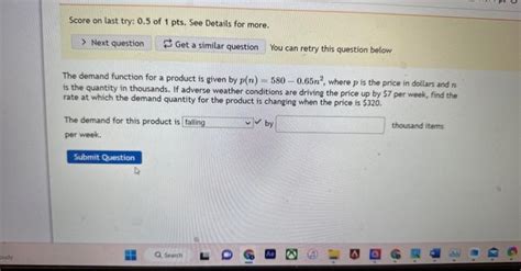 Solved The Demand Function For A Product Is Given By Chegg