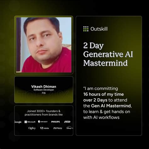 Generativeai Ailearning Outskill Professionaldevelopment Vikash Dhiman