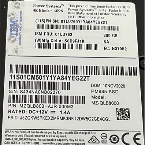 IBM B GB Enterprise SSD NVMe U Module PCIe