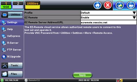 how to remote control veex test sets ez remote and web remote functions