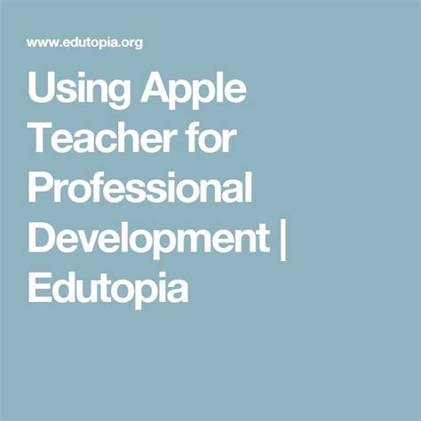 Using Apple Teacher For Professional Development