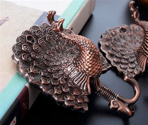Peacock Hooks Decorative Wall Hook Metal Wall Hooks Red Bronze