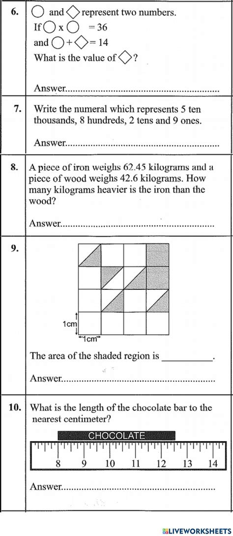 Sea Math Practice 2 Worksheet Live Worksheets