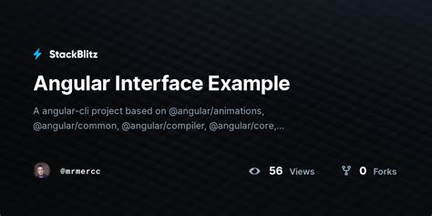 Angular Interface Example StackBlitz