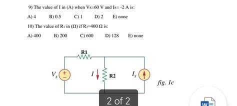 Solved For The Circuit Shown In Fig A Answer The Chegg Com