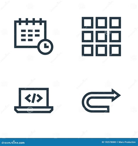 development line icons linear set stock vector illustration of