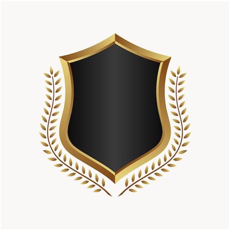 Premium Vector A Black Shield With Gold Trim And A Gold Border