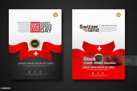 세트 포스터 디자인 스위스 행복한 독립 기념일 배경 템플릿 1에 대한 스톡 벡터 아트 및 기타 이미지 1 8월 Independent Feature Project