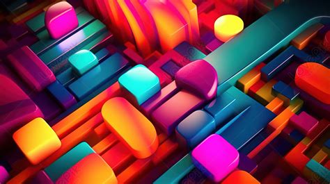 대담하고 다채로운 기하학적 모양의 생생한 3d 디스플레이를 클로즈업하세요 3d 배경 로즈 배경 레이 배경 이미지 Hd 3d 로즈 레이 배경 사진 무료 다운로드