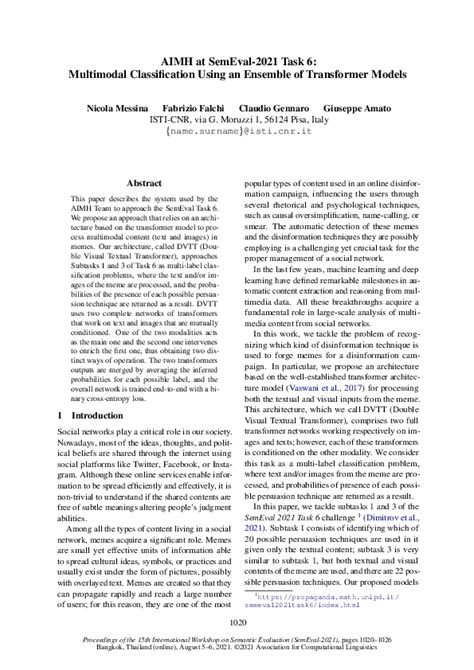 Pdf Multimodal Classification With Transformer Ensembles