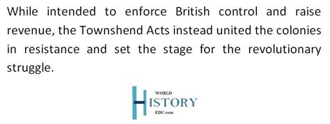 What Were The Townshend Acts World History Edu