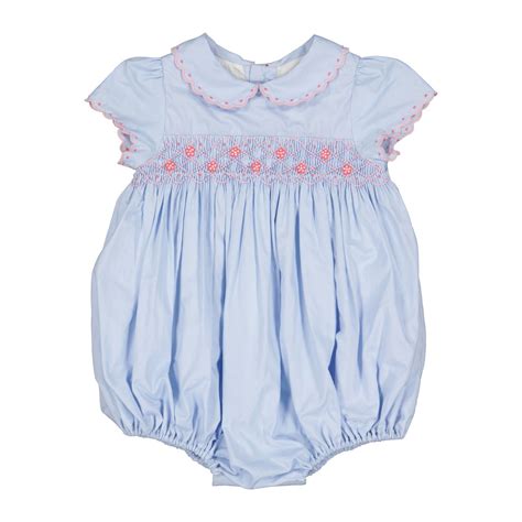Antionette Paris Cassis Blue Smocked Bubble Jojo Mommy