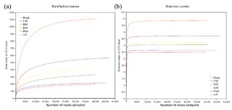 A Rarefaction Curve And B Shannon Index Curve Download