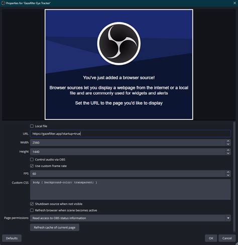 OBS Studio Gazefilter Documentation