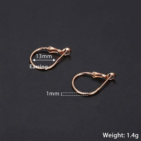 4 пары 1 мм полированный женские серьги кольца для Для женщин 585 розовое золотое покрытие виде