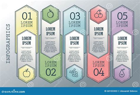 Vector Infographics Set Outline Stock Vector Illustration Of Data Light