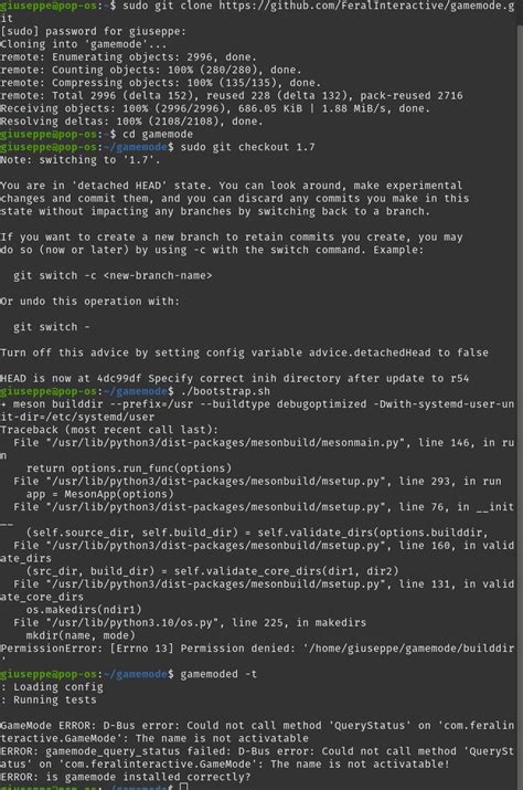 problem installing gamemode r pop os