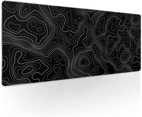 Amazon Topographic Contour Black Gaming Mouse Pad XL Topo