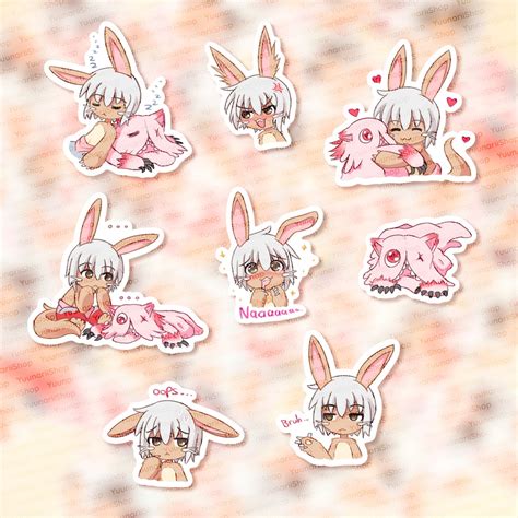 Nanachi And Mitty Sticker Set Made In Abyss Stickers Anime Etsy