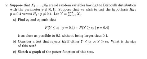solved 2 suppose that x1 x9 are iid random variables
