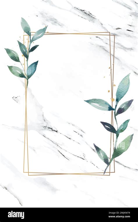 Leafy Rectangle Golden Frame Vector Stock Vector Image And Art Alamy