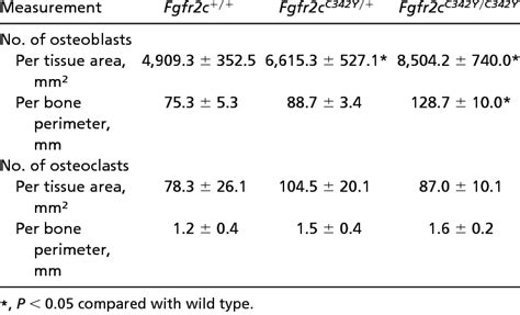 Histomorphometric Data Of Femora From E185 Embryo Download Table
