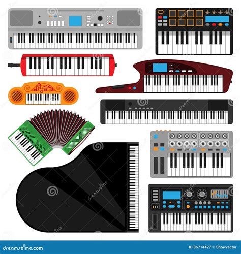 Keyboard Musical Instruments Isolated Classical Melody Studio Acoustic
