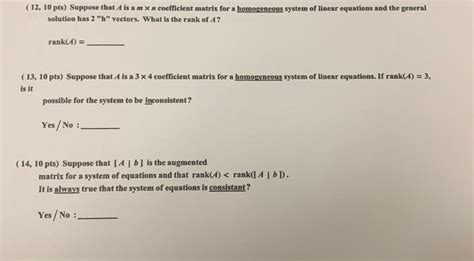 Solved Pts Suppose That A Is A Mxn Coefficient Chegg